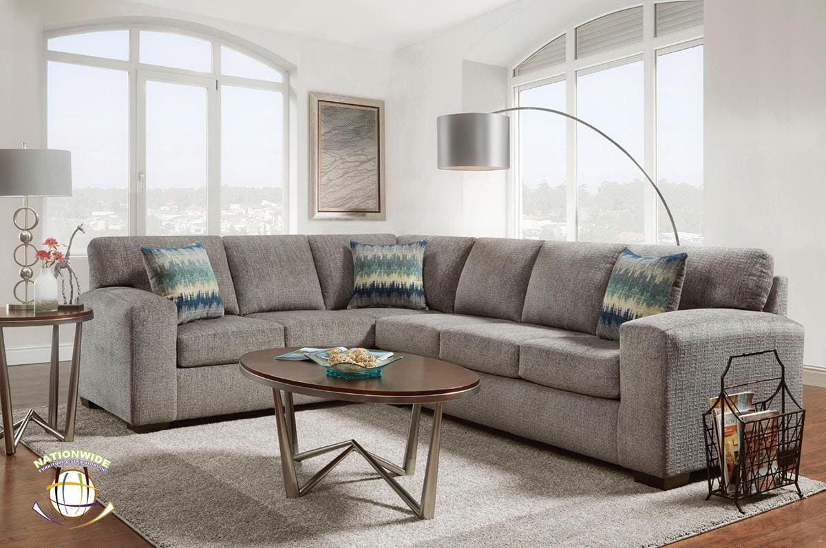 2 PC SECTIONAL PEWTER